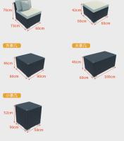 China Luxury Modern Patio Garden Furniture Black Rattan Outdoor Sofa Coffee Table Set Steel Rattan Chair Outdoor Furniture for sale