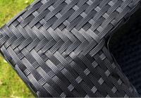 China Luxury Modern Patio Garden Furniture Black Rattan Outdoor Sofa Coffee Table Set Steel Rattan Chair Outdoor Furniture for sale
