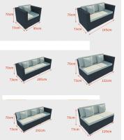 China Luxury Modern Patio Garden Furniture Black Rattan Outdoor Sofa Coffee Table Set Steel Rattan Chair Outdoor Furniture for sale