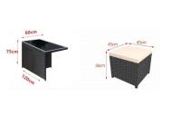 China Luxury Modern Patio Garden Furniture Black Rattan Outdoor Sofa Coffee Table Set Steel Rattan Chair Outdoor Furniture for sale