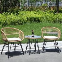 China Modern Outdoor Terrace Table And Chair Balcony 2-Piece Garden Restaurant Coffee for sale