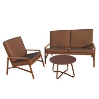 China Attractive Design Modern Sofa Set Furniture Luxury Teak Wood Outdoor Patio Garden Sofa Set With Cushion Furniture Set for sale