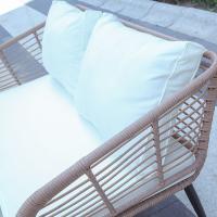 China Bistro All Weather Wicker Patio Dining Set 4 Pieces Modern Garden Wicker Sofa for sale