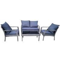 China Top Selling In Uk /Usa Market 4 Pieces Rattan Handmade Outdoor Furniture Luxury Patio Garden Furniture Set for sale