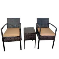 China Outdoor Patio Wicker Dining Set Table Chairs Tempered Glass Tabletop Porch for sale