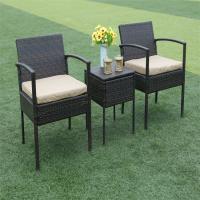 China Outdoor Patio Wicker Dining Set Table Chairs Tempered Glass Tabletop Porch for sale