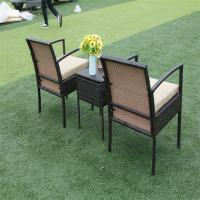 China Outdoor Patio Wicker Dining Set Table Chairs Tempered Glass Tabletop Porch for sale