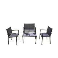 China 4 PCS Bistro Table And Chairs Rattan Outdoor Casual Chairs Side Table Balcony for sale