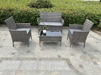 China 4 Seater Rattan Garden Table And Chairs Wicker Table Chairs Garden Furniture Set for sale