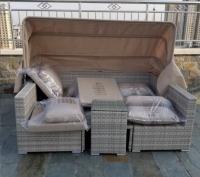 China 5 3 4 Piece Rattan Patio Furniture Set Leisure Rattan Sofa Set Modern Garden for sale
