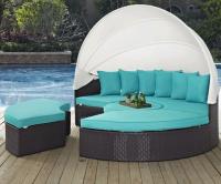 China Rattan Wicker Chaise Lounge Chair Set Modern Poly Patio Canopy Sunproof Lounger for sale