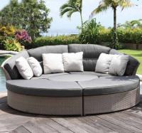 China Rattan Wicker Chaise Lounge Chair Set Modern Poly Patio Canopy Sunproof Lounger for sale