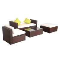China Indoor/Outdoor Furniture Sets Rattan All-Weather Washable Cushions with Coffee Table Rattan Sectional Sofa for sale