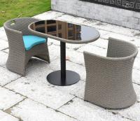 China Indoor Outdoor Patio Rattan Bistro Dining Set Balcony Chair Leisure Space Saving for sale