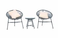 China Patio Outdoor Wicker Bistro Table And Chairs Dining Colorful Rattan Acapulco Chair Wicker Sun for sale
