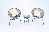 China Patio Outdoor Wicker Bistro Table And Chairs Dining Colorful Rattan Acapulco Chair Wicker Sun for sale