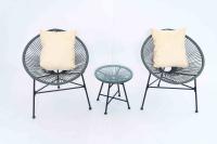 China Patio Outdoor Wicker Bistro Table And Chairs Dining Colorful Rattan Acapulco Chair Wicker Sun for sale