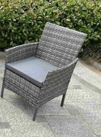 China Best 4 PCS Rattan Patio Furniture Set Cushioned Sofa Chair Coffee Table Popular Wicker Look Hotel Outdoor Furniture for sale