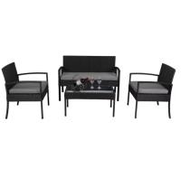 China 4 Or 6 Pieces Rattan Furniture Sets Outdoor Table And Chair ottoman stool Set Balcony Furniture Sets for sale