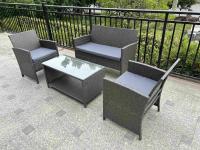 China Weather-Resistance 4pcs Outdoor Rattan Sofa Set/ Wicker Garden Furniture Coffee Table and Rattan Chairs for Pool for sale