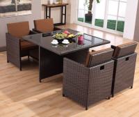 China 10 Seater Rattan Dining Table Set Wicker Dining Coffee Stack Table Round Sofa for sale