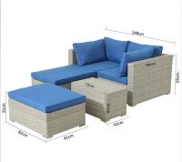 China Outdoor Wicker Rattan Furniture Patio Chair Garden Table Leisure Rattan Sofa Set for sale