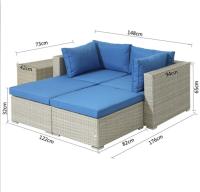 China Outdoor Wicker Rattan Furniture Patio Chair Garden Table Leisure Rattan Sofa Set for sale