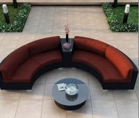 China Outdoor Leisure Courtyard Villa Garden Outdoor Arc-Shaped Combination Of Aluminum Alloy Waterproof And Sunscreen Rattan for sale