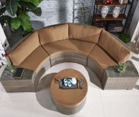 China Outdoor Leisure Courtyard Villa Garden Outdoor Arc-Shaped Combination Of Aluminum Alloy Waterproof And Sunscreen Rattan for sale