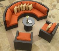 China Outdoor Leisure Courtyard Villa Garden Outdoor Arc-Shaped Combination Of Aluminum Alloy Waterproof And Sunscreen Rattan for sale