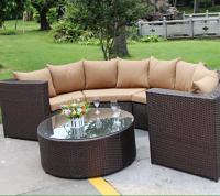 China Outdoor Leisure Courtyard Villa Garden Outdoor Arc-Shaped Combination Of Aluminum Alloy Waterproof And Sunscreen Rattan for sale