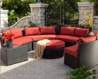 China Outdoor Leisure Courtyard Villa Garden Outdoor Arc-Shaped Combination Of Aluminum Alloy Waterproof And Sunscreen Rattan for sale