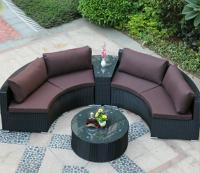 China Outdoor Leisure Courtyard Villa Garden Outdoor Arc-Shaped Combination Of Aluminum Alloy Waterproof And Sunscreen Rattan for sale