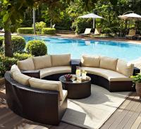 China Outdoor Leisure Courtyard Villa Garden Outdoor Arc-Shaped Combination Of Aluminum Alloy Waterproof And Sunscreen Rattan for sale