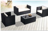 China Outdoor 4pcs Garden Furniture Set Patio Garden Sofa Rattan Woven Corner Sofa With Table And Chair for sale