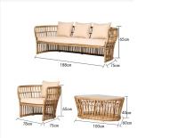 China Large Rattan Casual Dining Set Villa Patio Garden Courtyard Hand Woven Couch Home for sale
