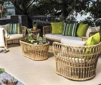 China Large Rattan Casual Dining Set Villa Patio Garden Courtyard Hand Woven Couch Home for sale