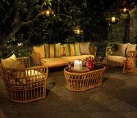 China Large Rattan Casual Dining Set Villa Patio Garden Courtyard Hand Woven Couch Home for sale