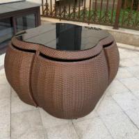 China Pe Wicker Patio Furniture Flower Pumpkin Garden Wicker Patio Rattan Cushions for sale