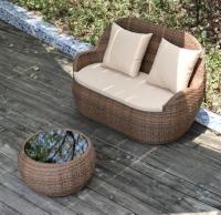 China Oval Woven Rope Garden Furniture Bed Leisure Outdoor Sofa Vine Chair Weaving for sale