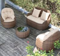 China Oval Woven Rope Garden Furniture Bed Leisure Outdoor Sofa Vine Chair Weaving for sale