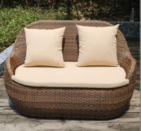 China Oval Woven Rope Garden Furniture Bed Leisure Outdoor Sofa Vine Chair Weaving for sale