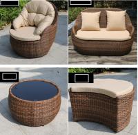 China Oval Woven Rope Garden Furniture Bed Leisure Outdoor Sofa Vine Chair Weaving for sale