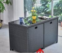 China 5 Piece Pe Rattan Furniture Dining Tables And Chairs Aluminum Waterproof Outside Patio Lounge Outdoor for sale
