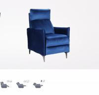 China Vintage Blue Velvet Pull Out Bed Sofas Recliner Single Sofa Living Room Office for sale