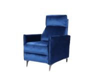 China Vintage Blue Velvet Pull Out Bed Sofas Recliner Single Sofa Living Room Office for sale