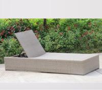 China Rattan Beach Lounge Chair Sun Lounger Bed PE Rattan Garden Outdoor Swimming for sale