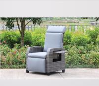 China Luxury Outdoor Indoor Rattan Lounge Chair Furniture Set Wicker Single Sofa Garden Recliner Lying Bed for sale