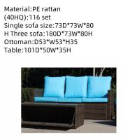 China 2 Seater Patio Rattan Sofa Set Wicker Sectional Sofa Storage Coffee Table for sale