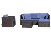 China Outdoor Rattan Sectional Sofa PE Wicker Couch Backyard Conversation Set for sale